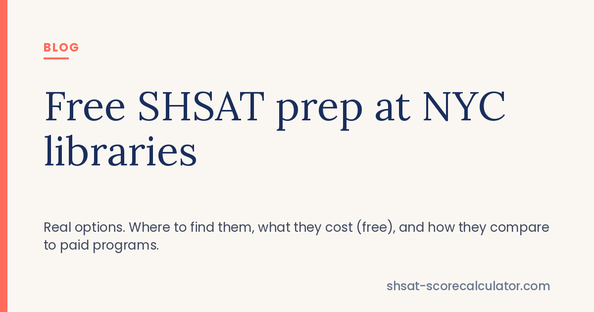 Free SHSAT Prep at NYC Public Libraries (2026)